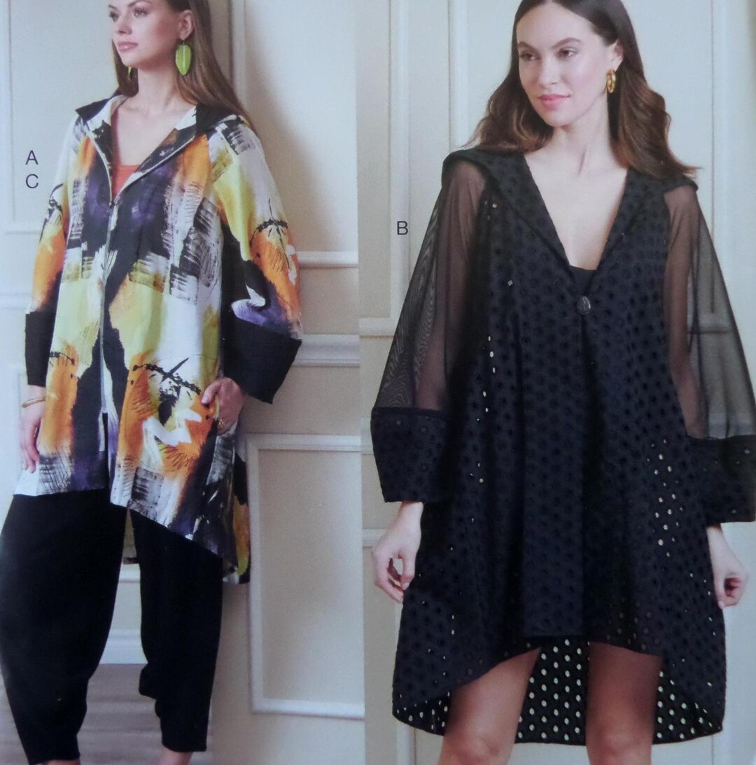 HOODED JACKET Pattern Vogue 1891 Miss A-J Loose Jacket Drape Leg Pants ...