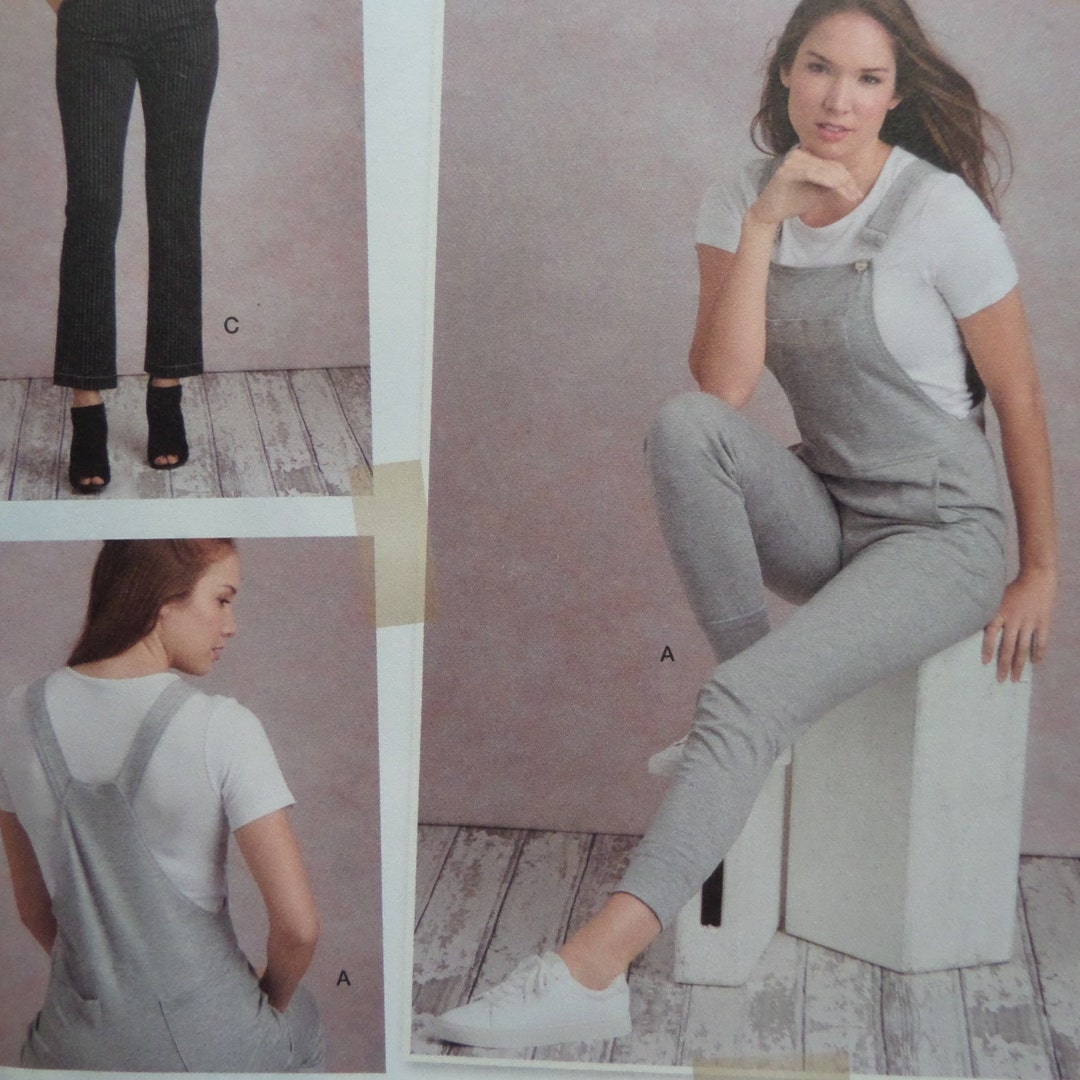 KNIT OVERALLS Pattern • Simplicity 8855 • Miss 14-22 • Cuffed Leg • Bib ...