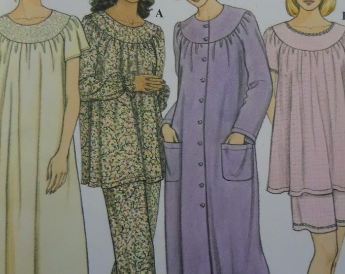 YOKED NIGHTGOWN Pattern • Simplicity 9012 • Miss Sizes • Button Robe ...
