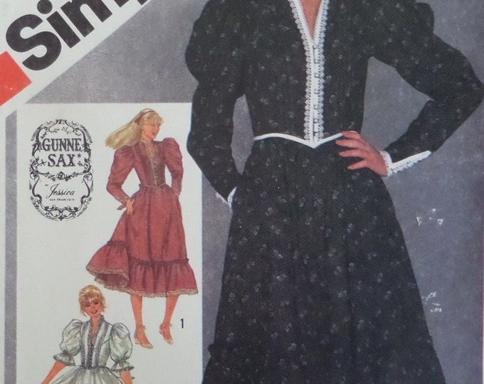 FITTED DRESS Pattern • Simplicity 5855 • Junior 11-12 • Gunne Sax • Shaped Waist • Maxi • Sewing ...