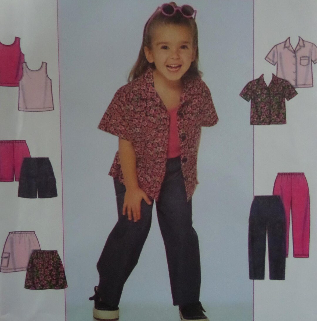 PULL ON SHORTS Pattern Simplicity 8716 Girls 5-8 Pants Tank Top Shirt ...
