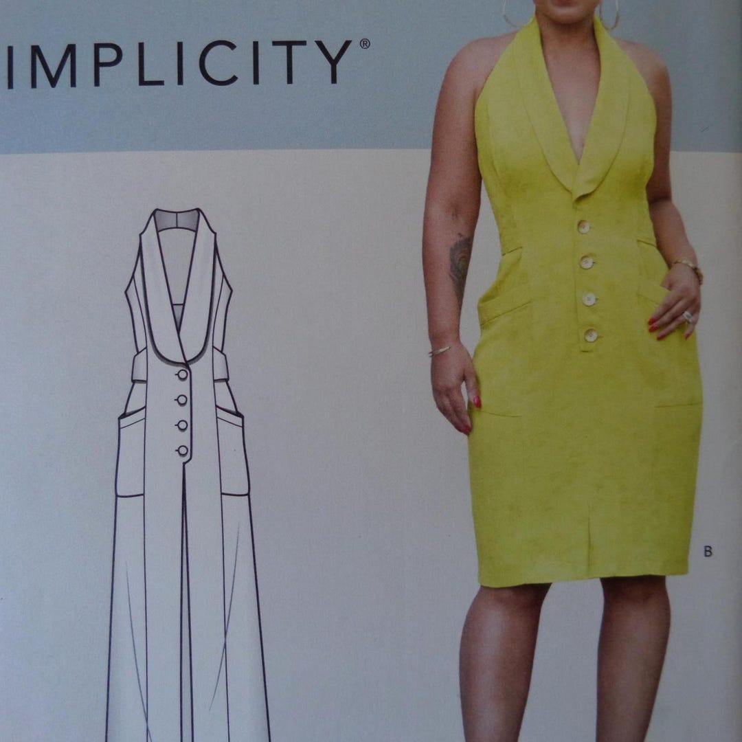 HALTER JUMPSUIT Pattern • Simplicity 9097 • Miss Sizes • Label Collar ...