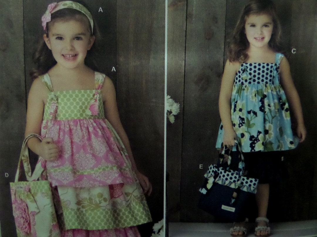 TIERED DRESS Pattern Simplicity 2171 Girls 3-8 Ruffled Knee Pants ...