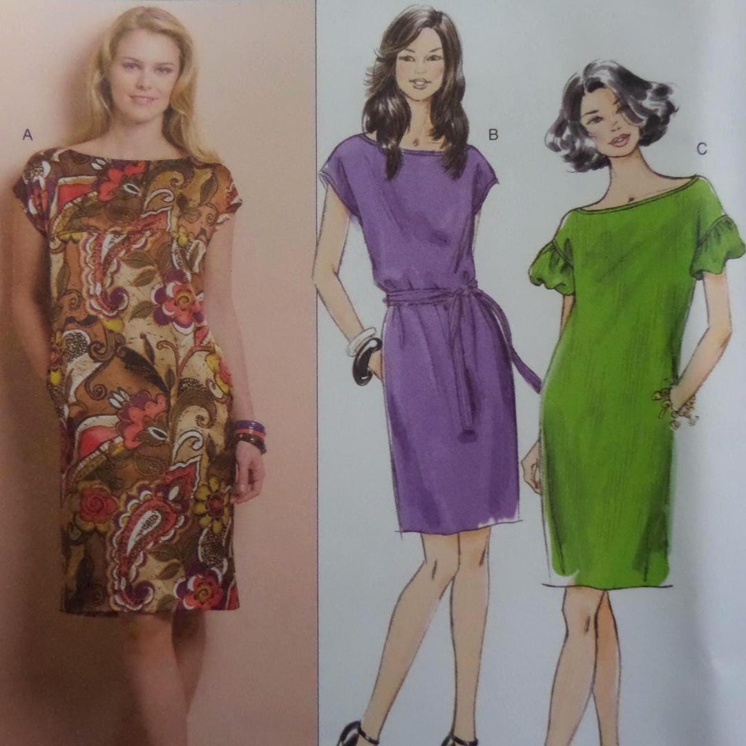 BELTED DRESS Pattern • Butterick 5211 • Miss 16-24 • Pullover Dress ...