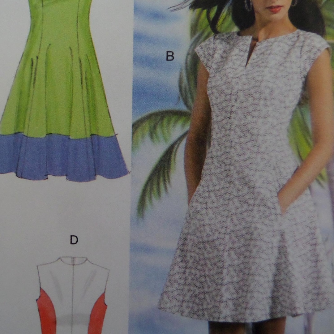 FIT FLARE DRESS Pattern • Mccalls 6741 • Miss 8-16 • Princess Seams ...