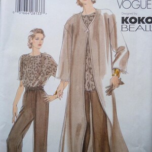 OVERSIZED DUSTER Pattern Vogue 9899 Miss 8-12 Loose Pullover Top ...