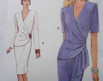 RAISED WAIST DRESS Pattern Butterick 4333 Miss Xs-m Dirndl Skirt Tie ...