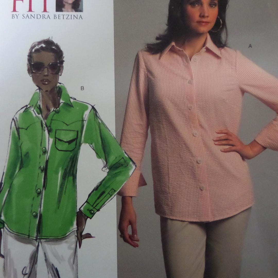 BUTTON SHIRT Pattern • Vogue 1033 • Miss A-J • Yoked Shirt • Long ...
