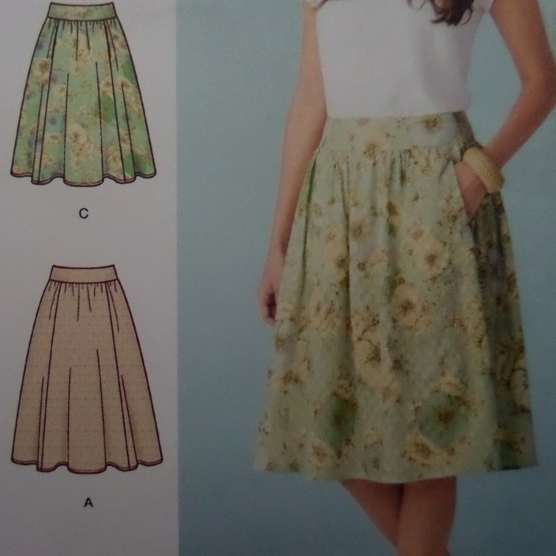 PANEL SKIRT Pattern Simplicity 1369 Miss 14-22 Gathered Skirt Front ...