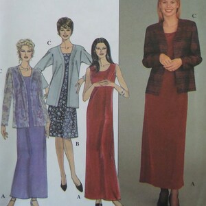 SLEEVELESS DRESS Pattern Simplicity 8937 Miss 8-14 Semi Fit Long Loose ...