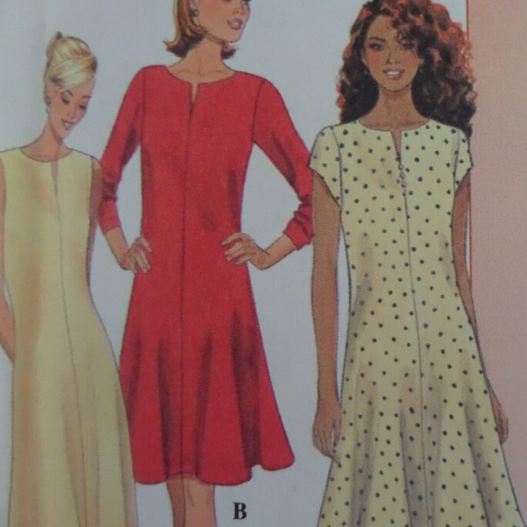 FLARED DRESS Pattern Simplicity 7324 Miss Sizes Pullover Dress Tie Back ...
