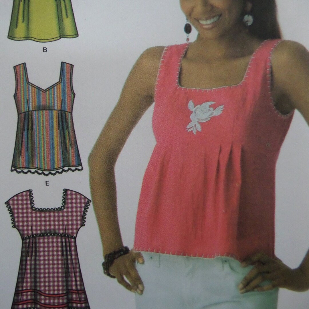 EMPIRE TOP Pattern • Simplicity 4176 • Miss 12-20 • Square Neck Tunic ...