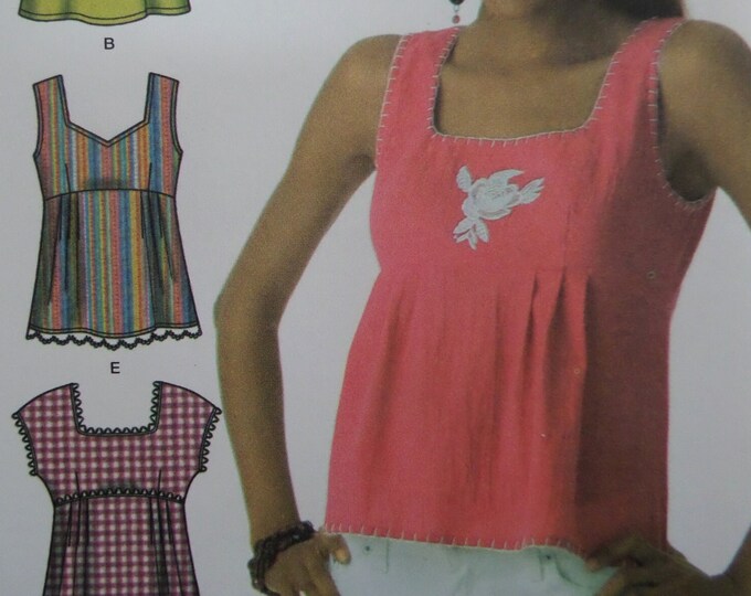 EMPIRE TOP Pattern • Simplicity 4176 • Miss 12-20 • Square Neck Tunic ...