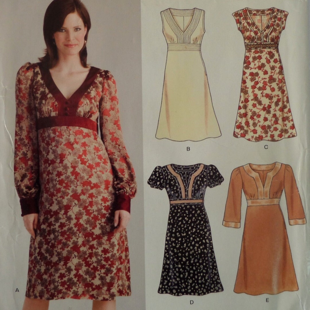 RAISED WAIST DRESS Pattern • New Look 6615 • Miss 10-22 • Midriff Band ...