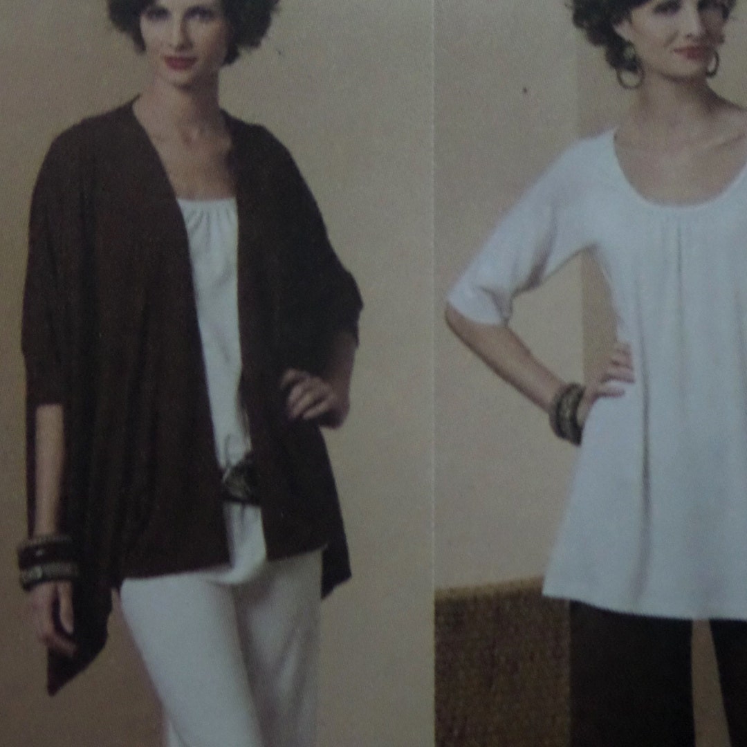 LOOSE KNIT JACKET Pattern Vogue 8641 Miss Sizes Pullover Top Cropped ...