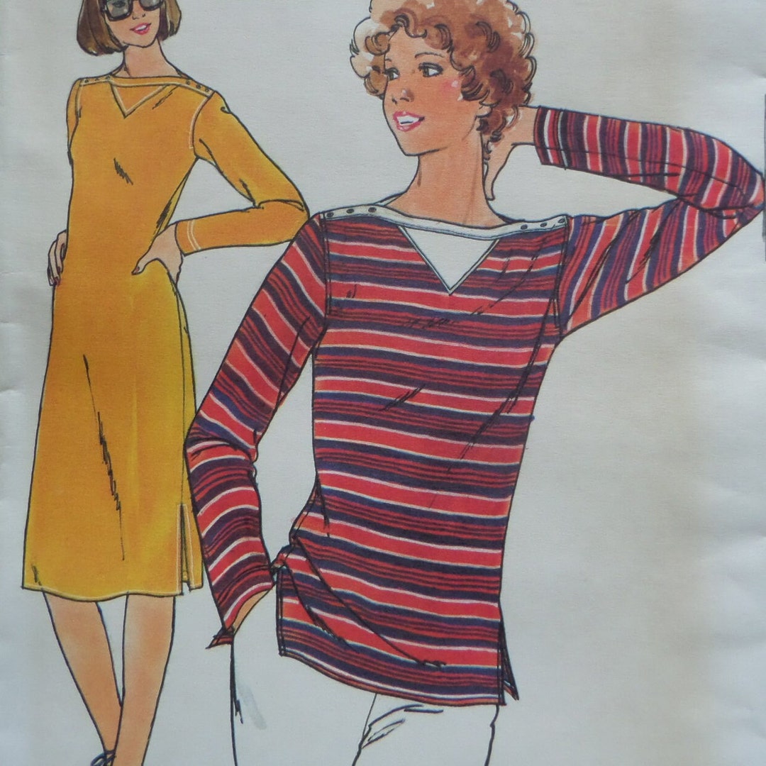 KNIT PULLOVER DRESS Pattern Butterick 5195 Junior 9 Close Fit Top ...