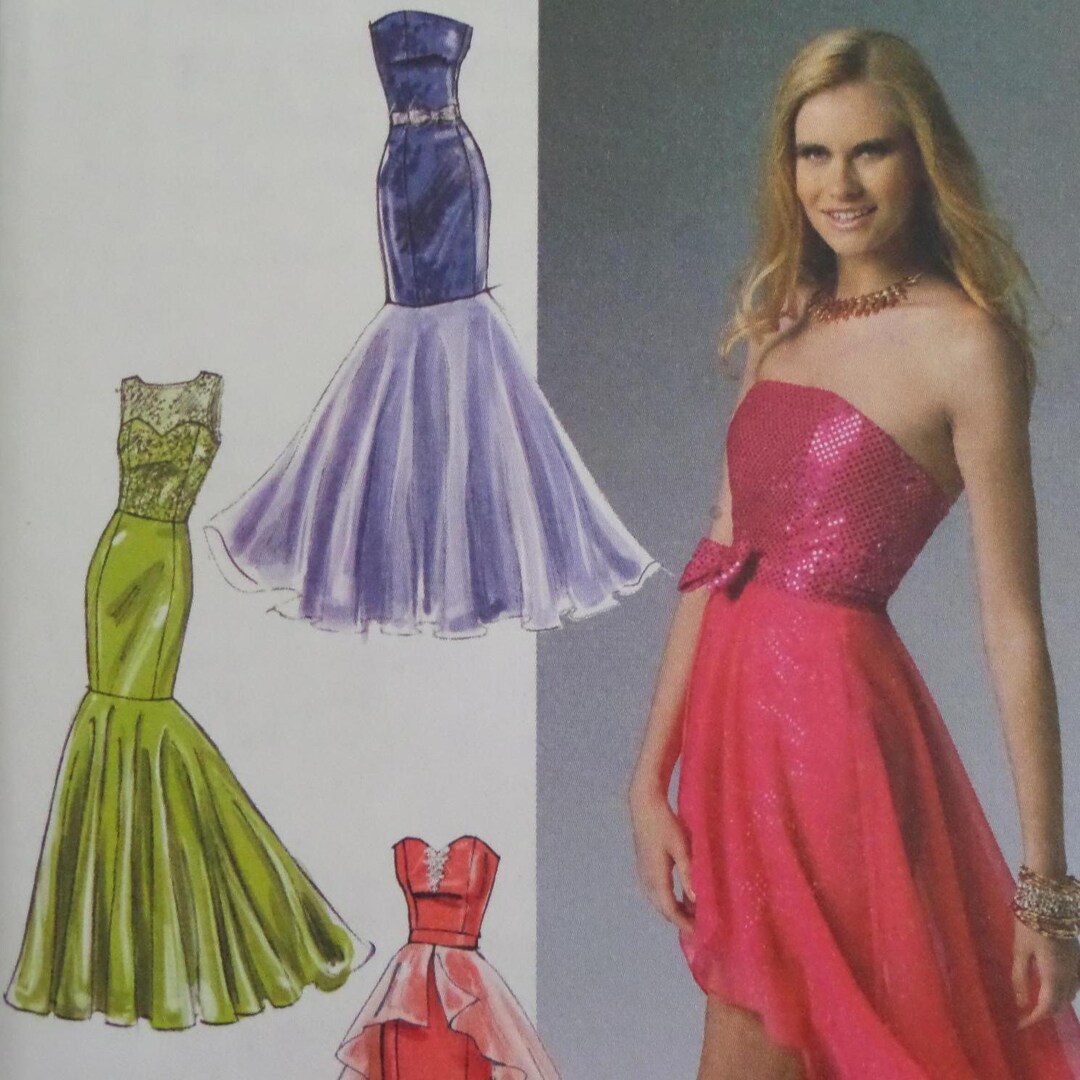 HIGH LOW DRESS Pattern • Mccalls 6838 • Miss Sizes • Draped Dress ...