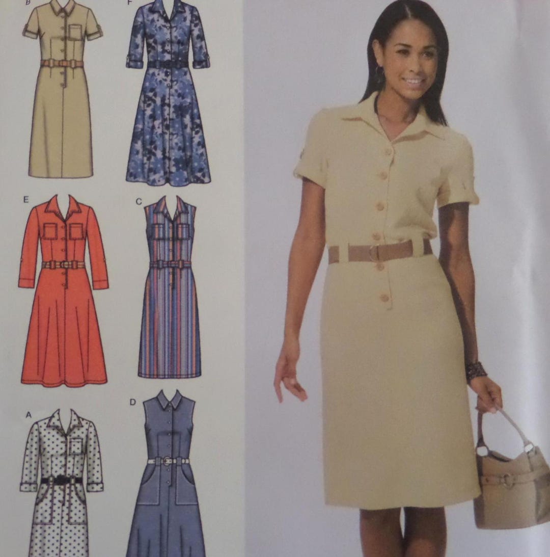 SHIRT DRESS Pattern • Simplicity 4995 • Miss Sizes • Slim Skirt Dress ...