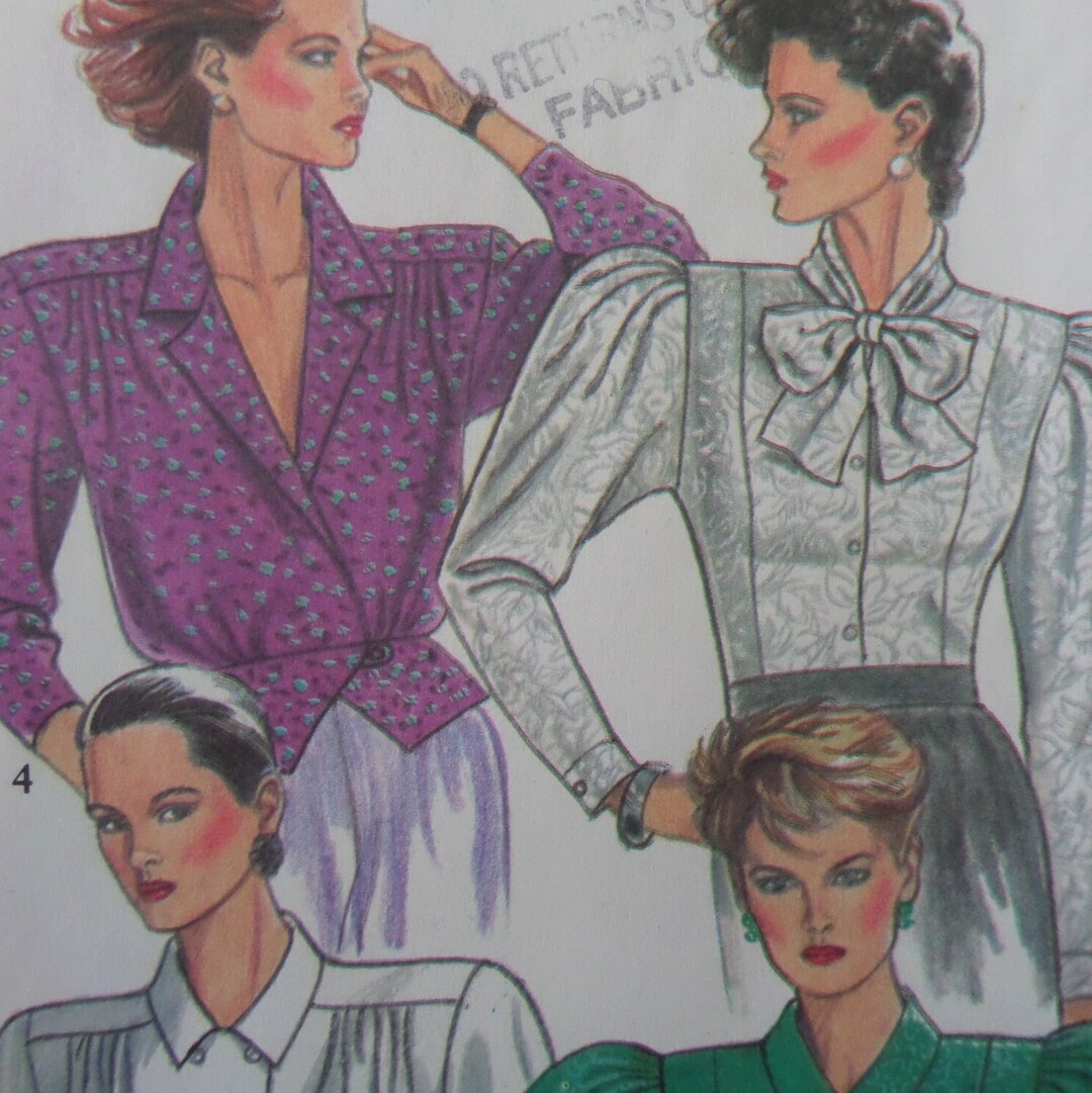 PEPLUM BLOUSE Pattern • New Look 6757 • Miss 8-18 • Fitted Blouse • Bow ...