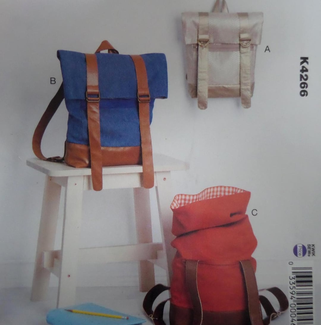 ROLL TOP BACKPACK Pattern • Kwik Sew 4266 • Strapped Bags • Carry All ...