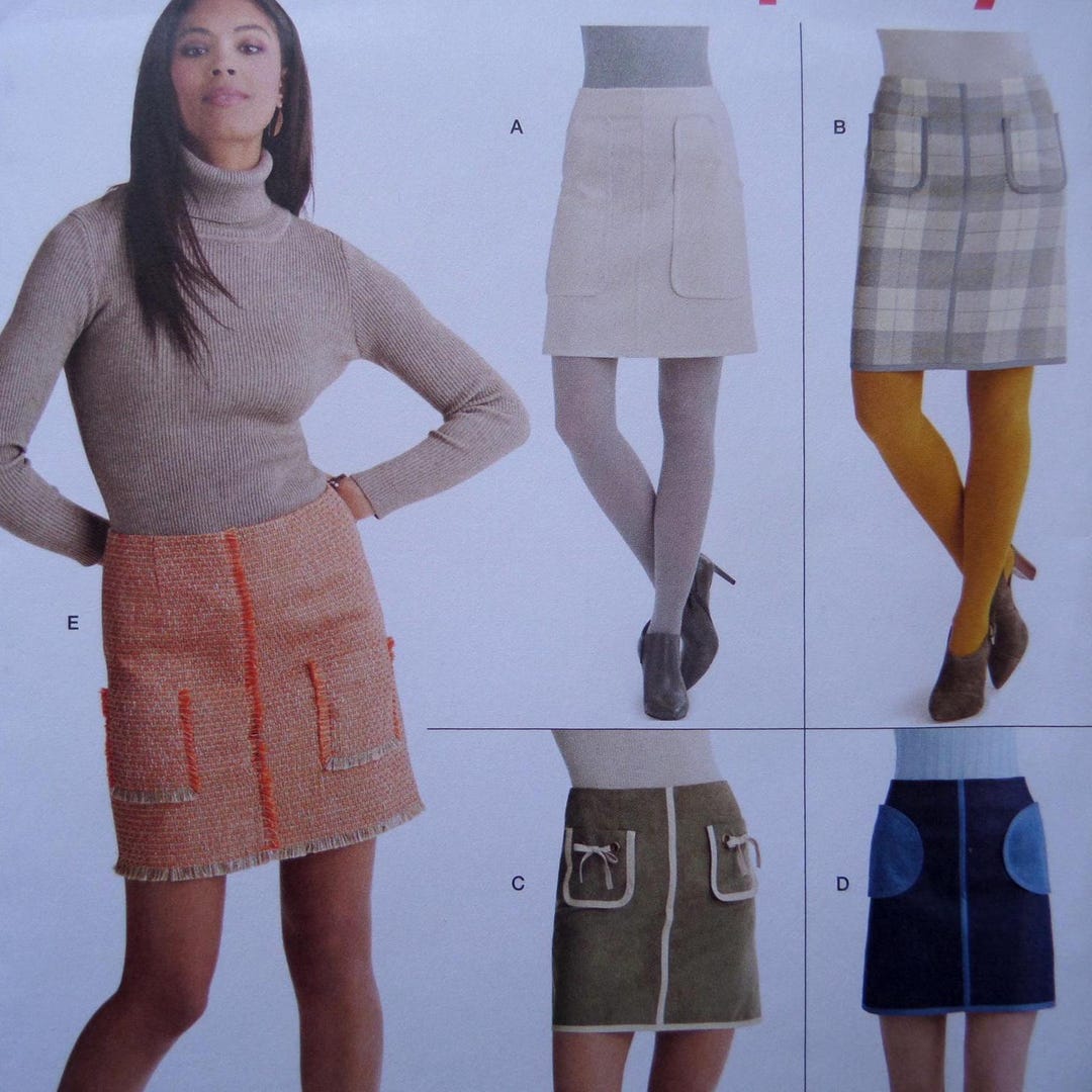 POCKET SKIRT Pattern • Simplicity 8420 • Miss Sizes • Frayed Hem • Back Zip Skirt • Sewing ...