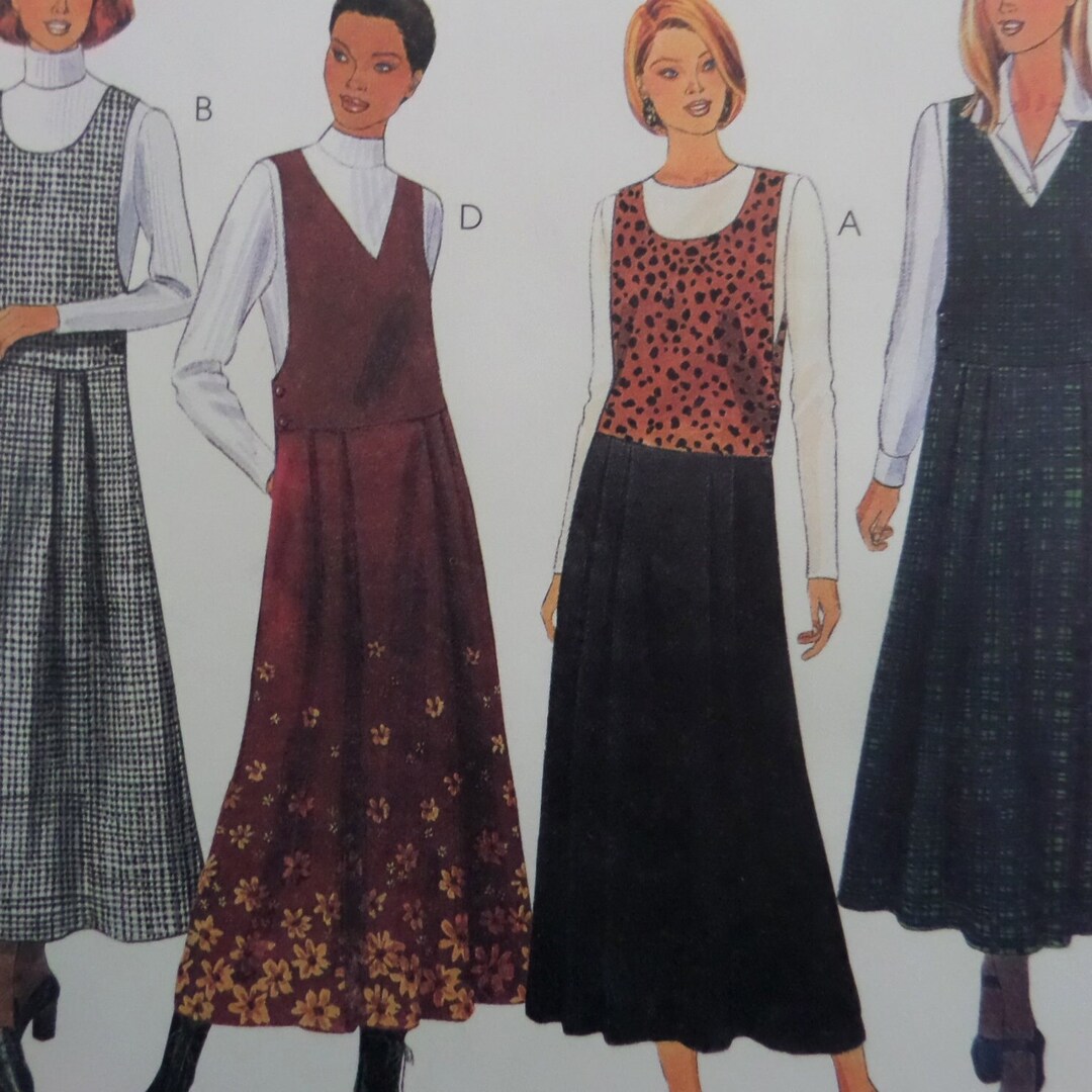 DROP WAIST JUMPER Pattern • Mccalls 8932 • Miss Sizes • Side Button ...