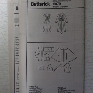 Draped Knit Dress Sewing Pattern: Butterick 5079, Miss Sizes 8-14 or 16 ...