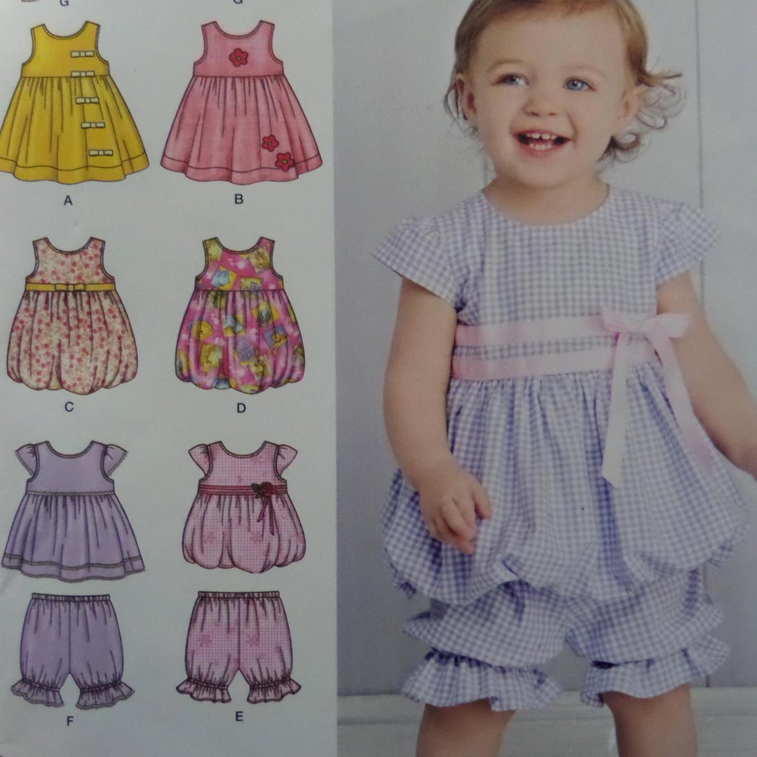 BUBBLE DRESS Pattern Simplicity 1141 Infant XXS-L Pantaloons Jumper ...