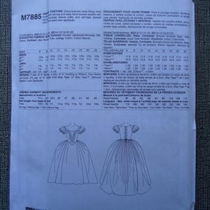 Georgian Dress Costume Pattern: Mccalls 7885, Miss Sizes, Uncut, Laced ...