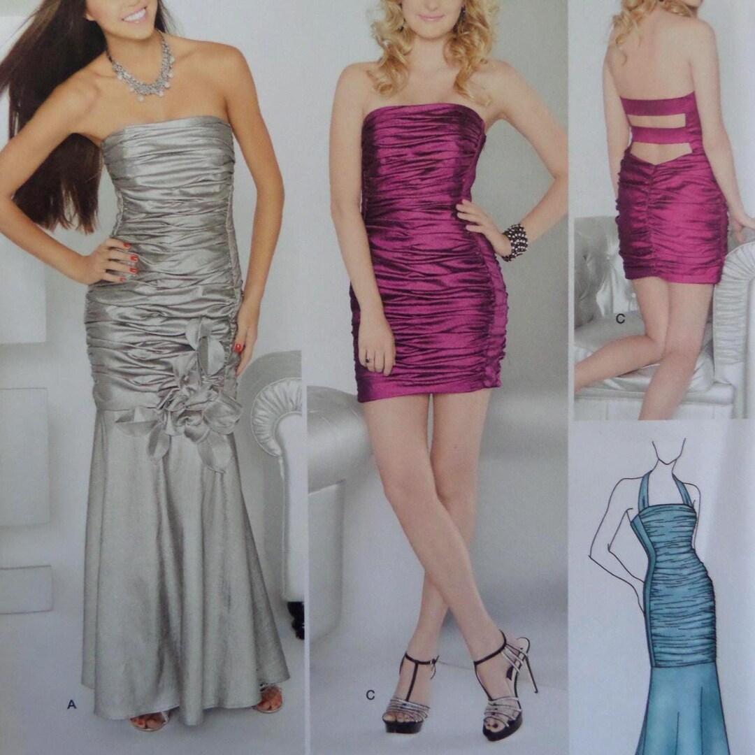 RUCHED DRESS Pattern • Simplicity 1907 • Miss 4-12 • Strapless Gown ...