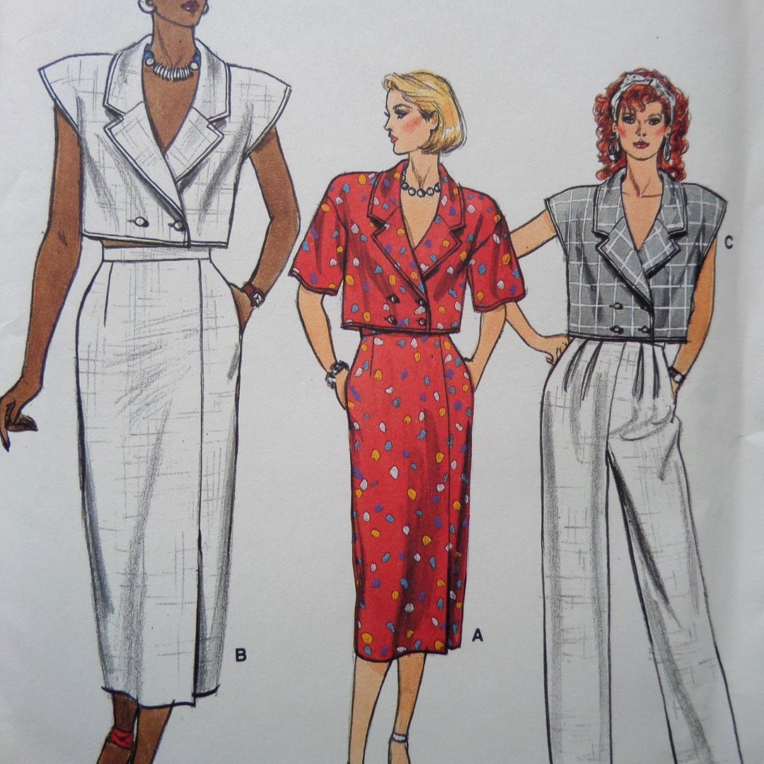 BUTTON CROPPED TOP Pattern • Vogue 9272 • Miss 6-10 • Pleated Pants ...