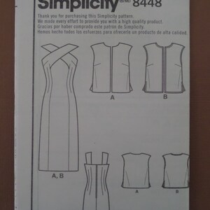 CROSS BODICE DRESS Pattern Simplicity 8448 Miss 16-24 Open Jacket Retro ...