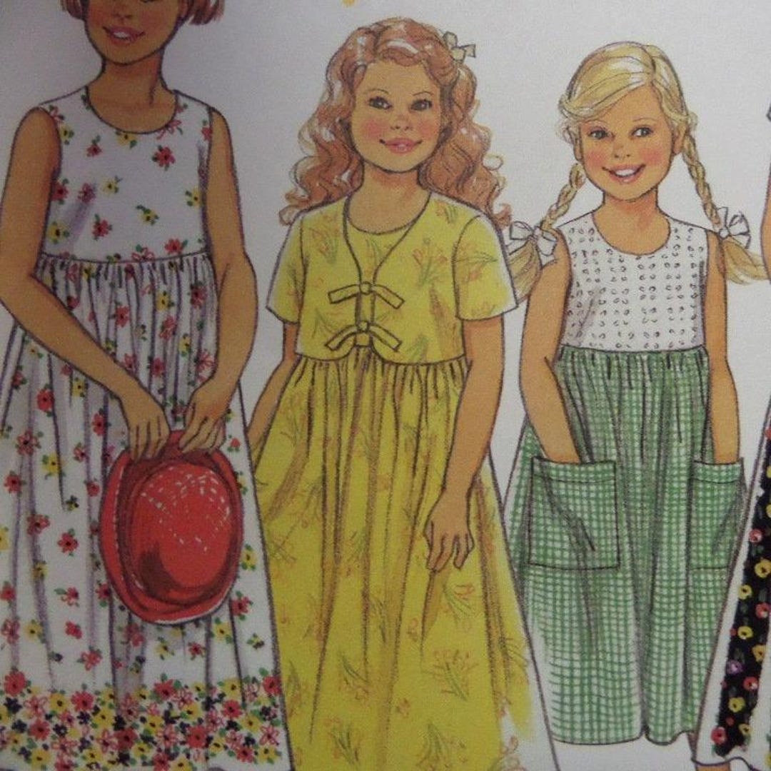 HIGH WAIST DRESS Pattern • New Look 6619 • Girls 4-10 • Dress & Jacket ...
