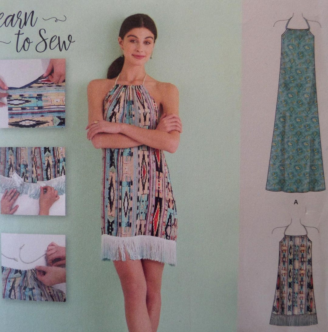 HALTER DRESS Pattern • Simplicity 8382 • Miss Xxs-xxl • Drawstring Tie ...
