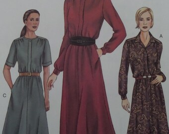 RAISED WAIST DRESS Pattern Butterick 4333 Miss Xs-m Dirndl Skirt Tie ...