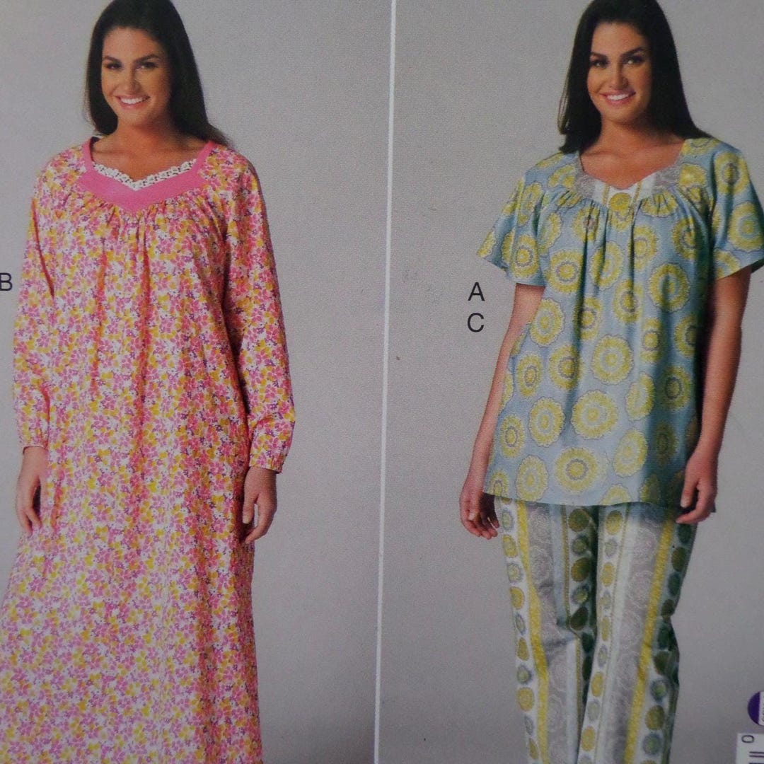 YOKED NIGHTGOWN Pattern • Kwik Sew 4145 • Womens 1X-4X • Pull on Pants ...