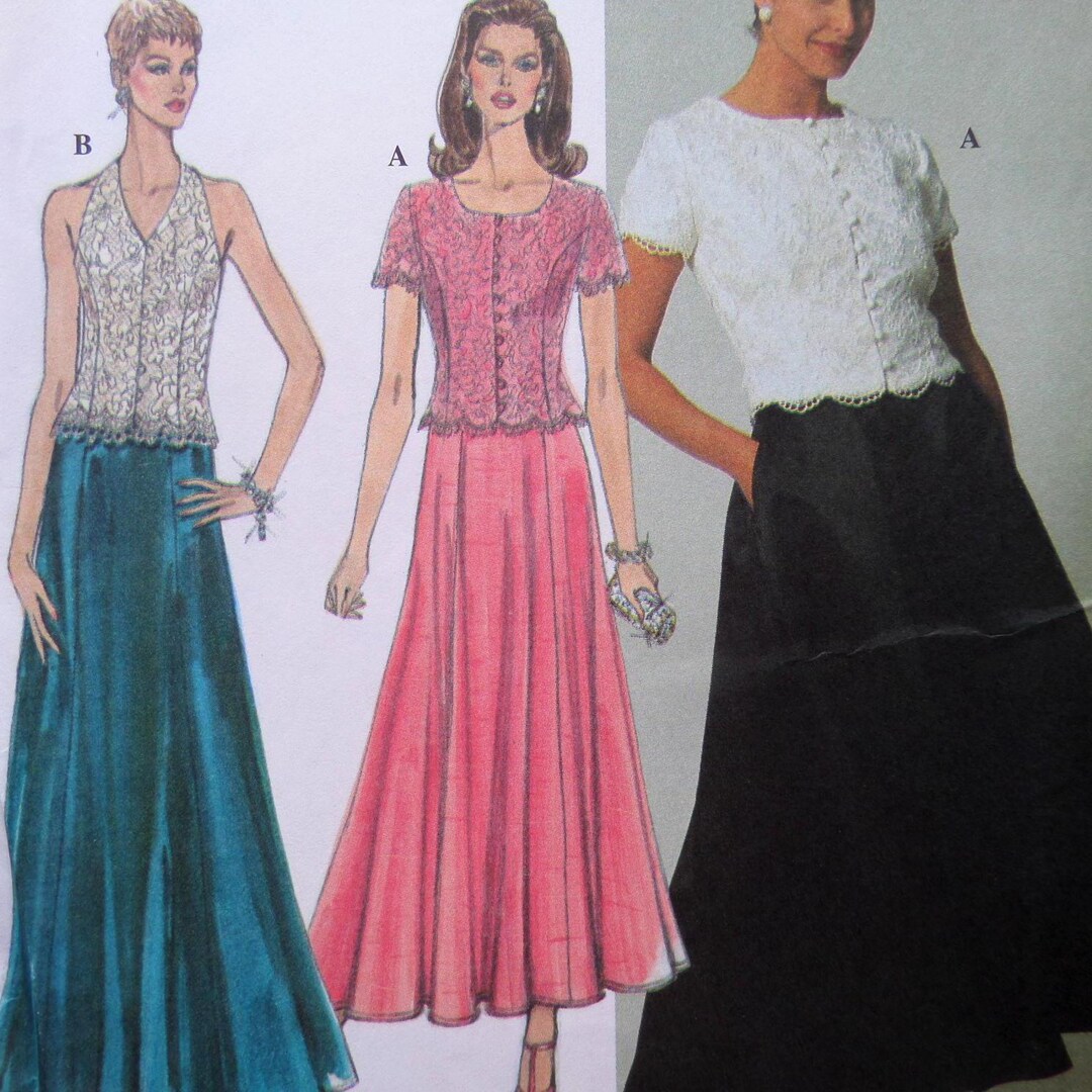 2pc EVENING DRESS Pattern Simplicity 7436 Miss Sizes Princess Seam ...