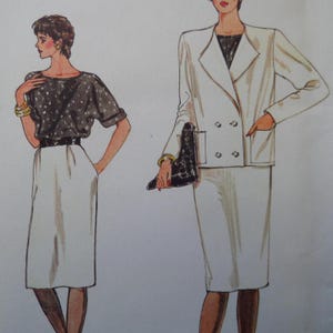 LOOSE JACKET Pattern Vogue 8614 Miss 8-12 Pullover Top Straight Skirt ...