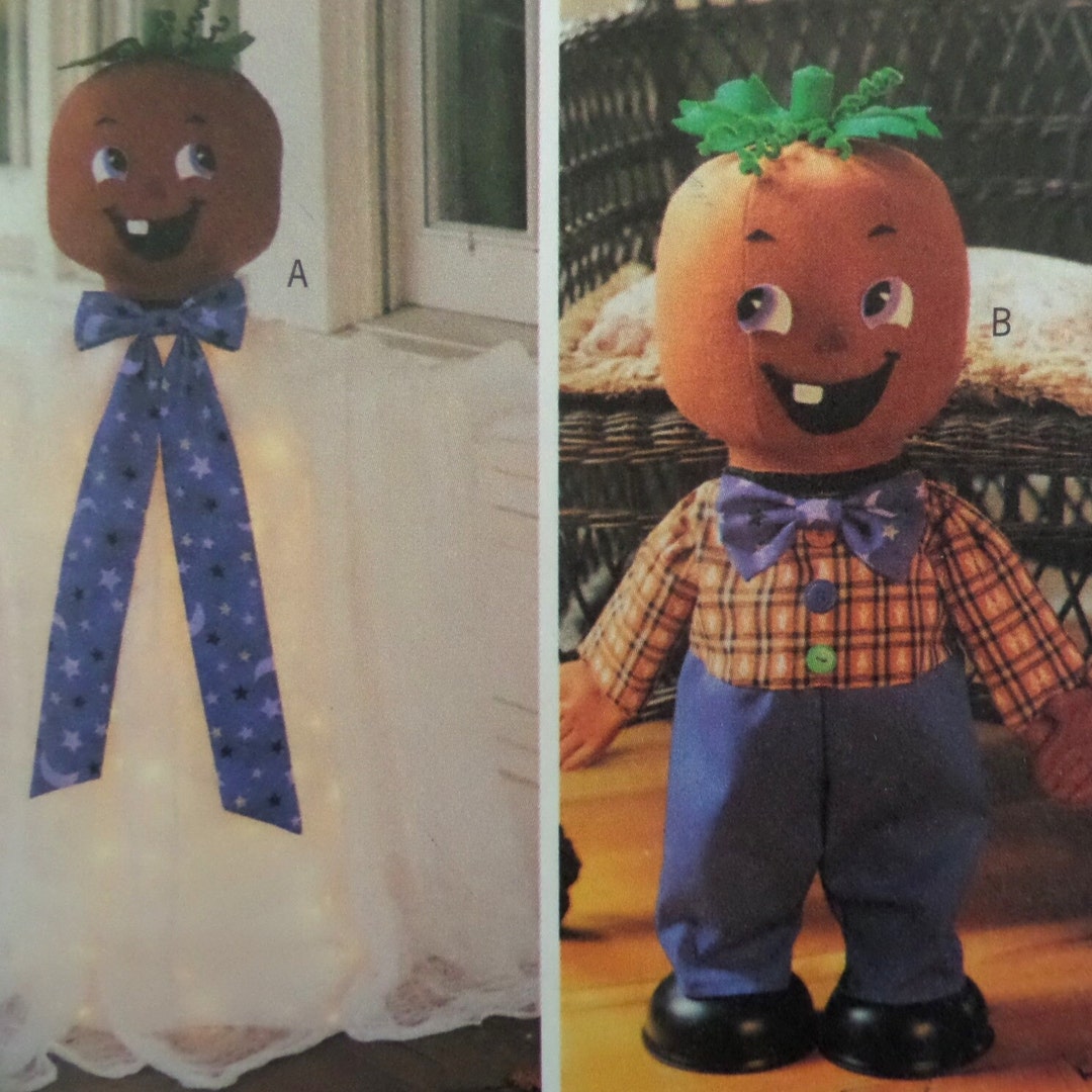 HALLOWEEN GREETERS Pattern Butterick 3618 Pumpkin Garland Ghost Porch ...