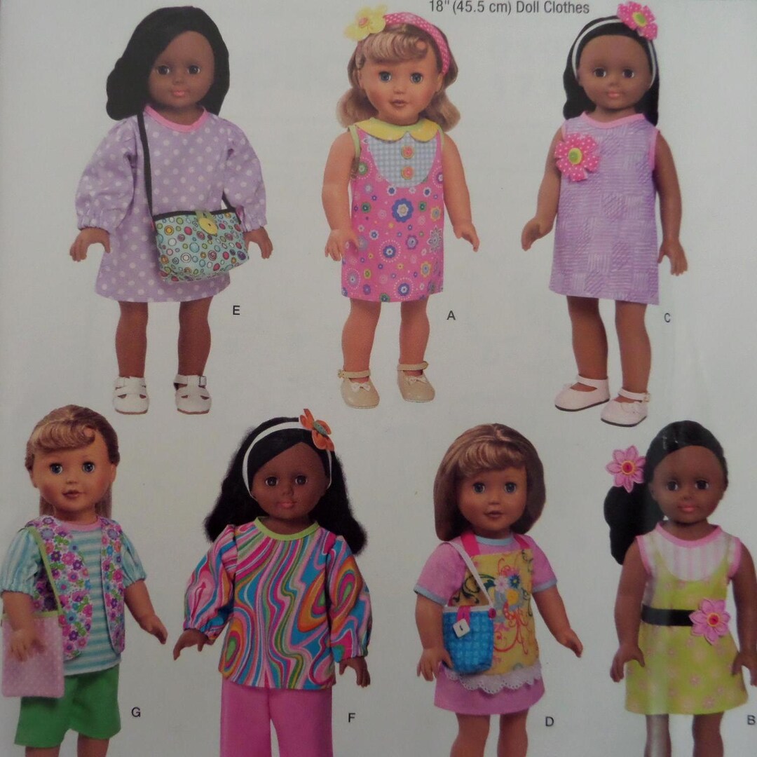 18 INCH DOLL CLOTHES Pattern Simplicity 0107 Simplicity 1713 Doll ...