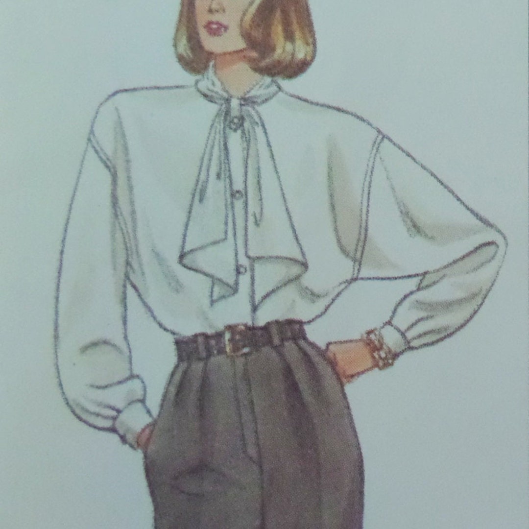 HIGH WAIST PANTS Pattern Simplicity 8340 Miss 14 Drape Collar Blouse ...