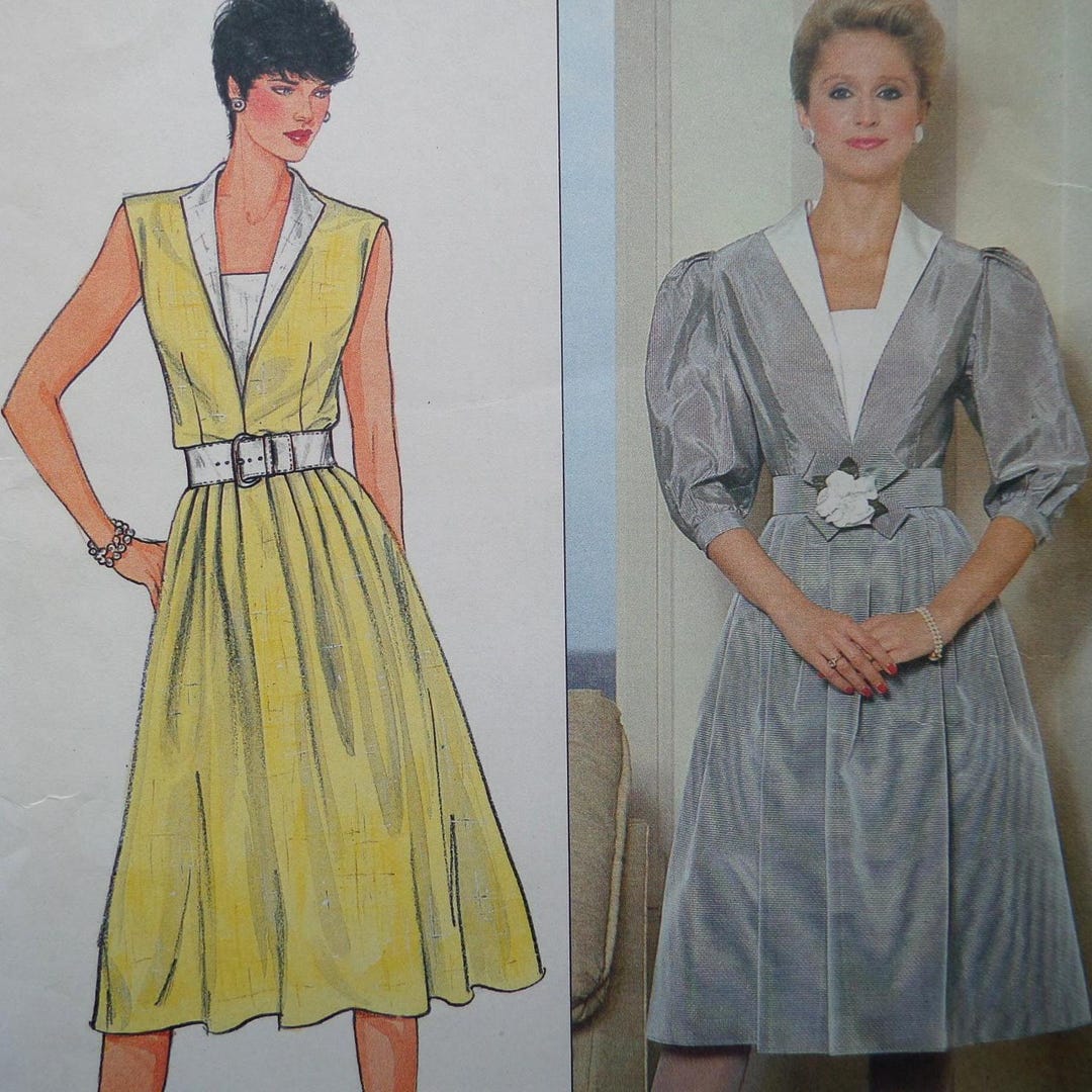 FIT FLARE DRESS Pattern • Butterick 4834 • Miss 8 • Lapel Collar ...