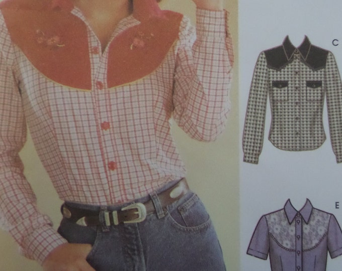 WESTERN SHIRT Pattern • Simplicity 9877 • Miss Sizes • Dart Fit Shirts ...