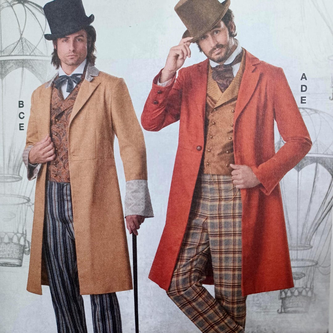 Gents Victorian Costume Pattern: Mccalls 8185, Mens Sizes, Uncut, Slim ...