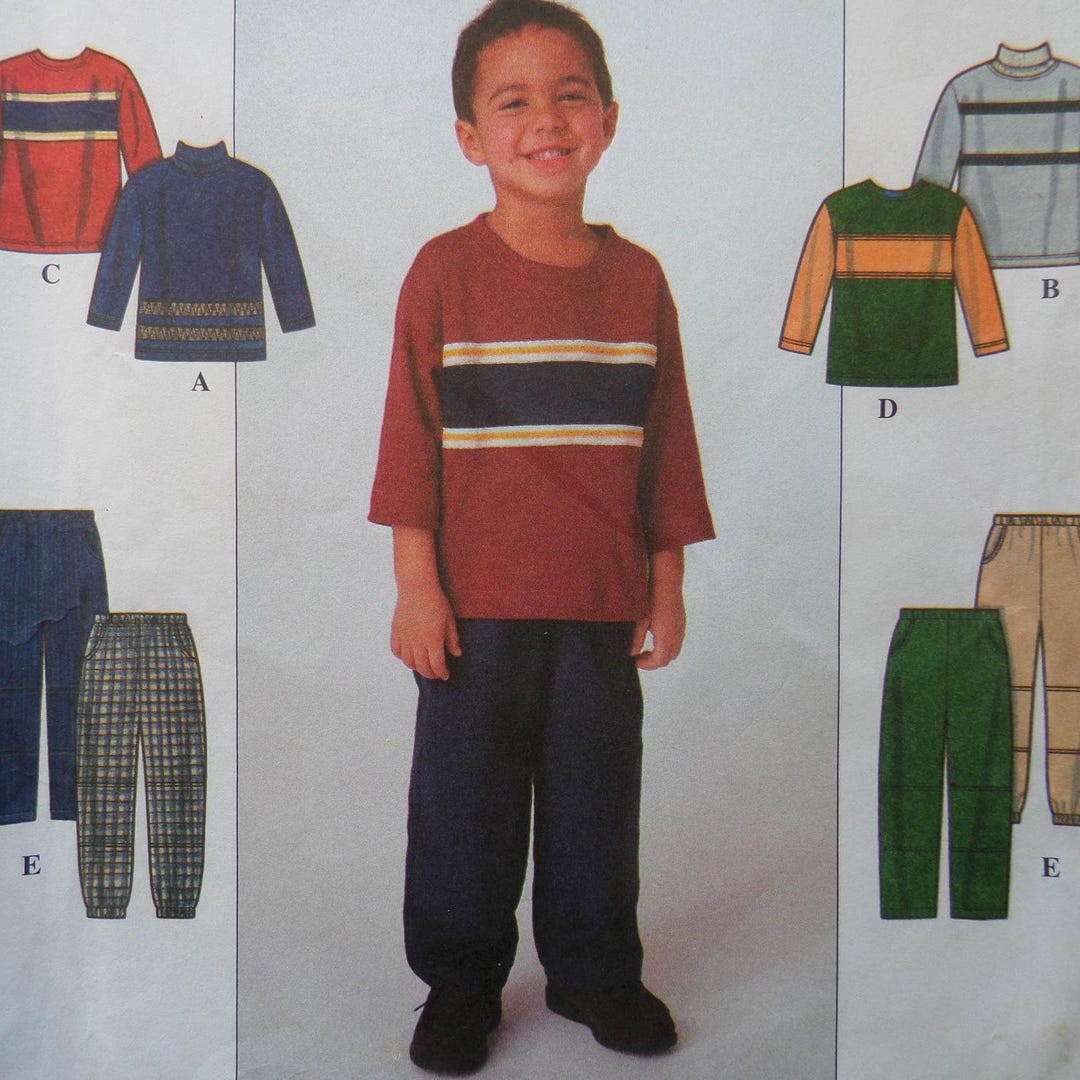 PULL ON PANTS Pattern • Simplicity 8813 • Boys 3-8 • Knit Shirt ...