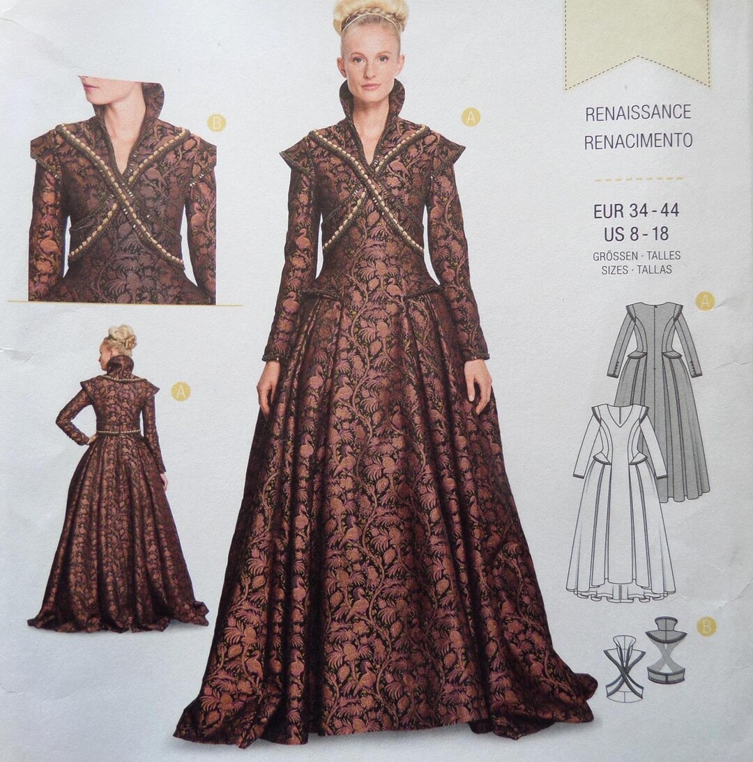 RENAISSANCE DRESS Costume Pattern Burda 6398 Miss 8-18 Costume Dress ...