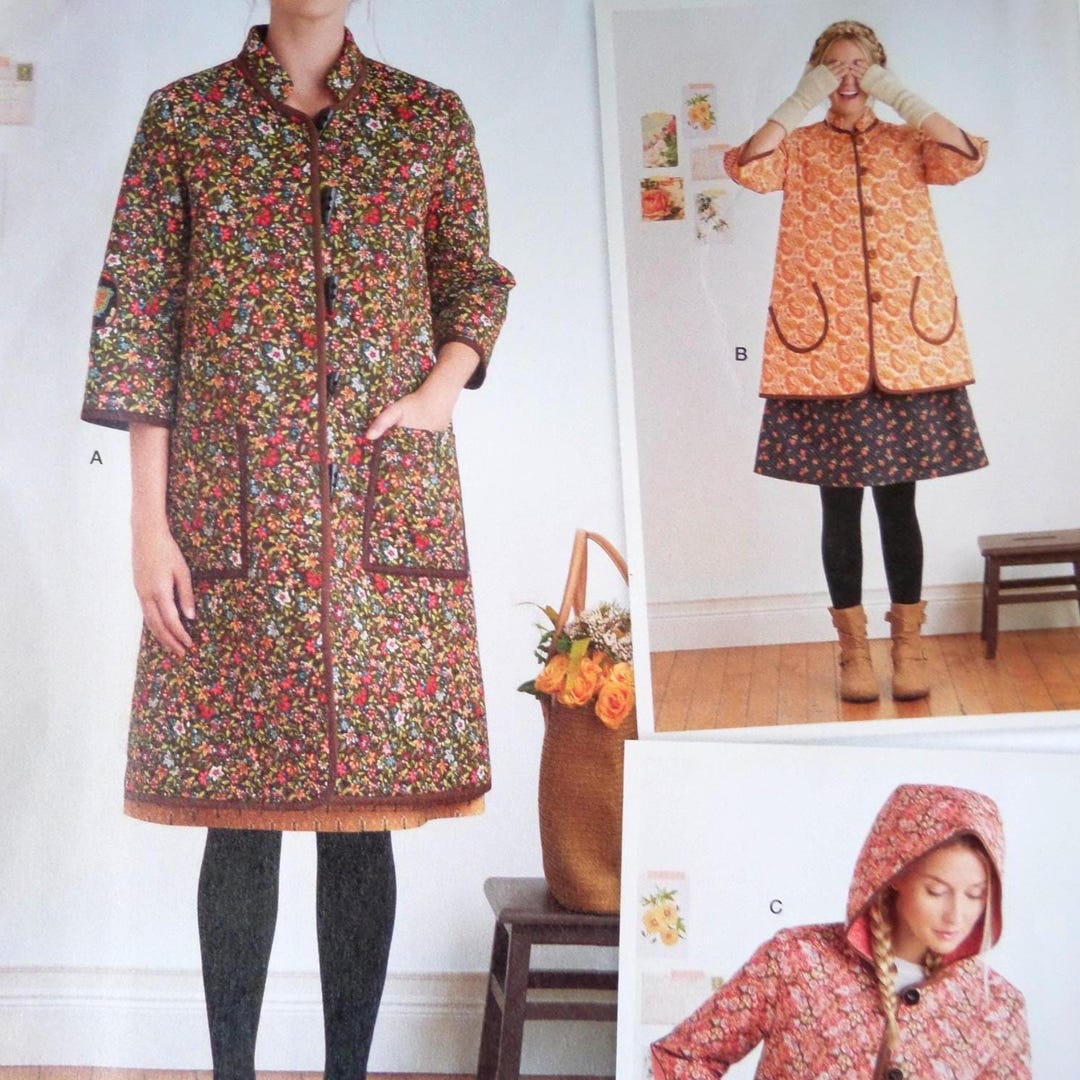 QUILTED COAT Pattern • Simplicity 8298• Miss Xs-xl • Hooded Jacket ...