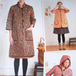 QUILTED COAT Pattern • Simplicity 8298• Miss Xs-xl • Hooded Jacket ...