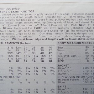 LOOSE JACKET Pattern Vogue 8614 Miss 8-12 Pullover Top Straight Skirt ...