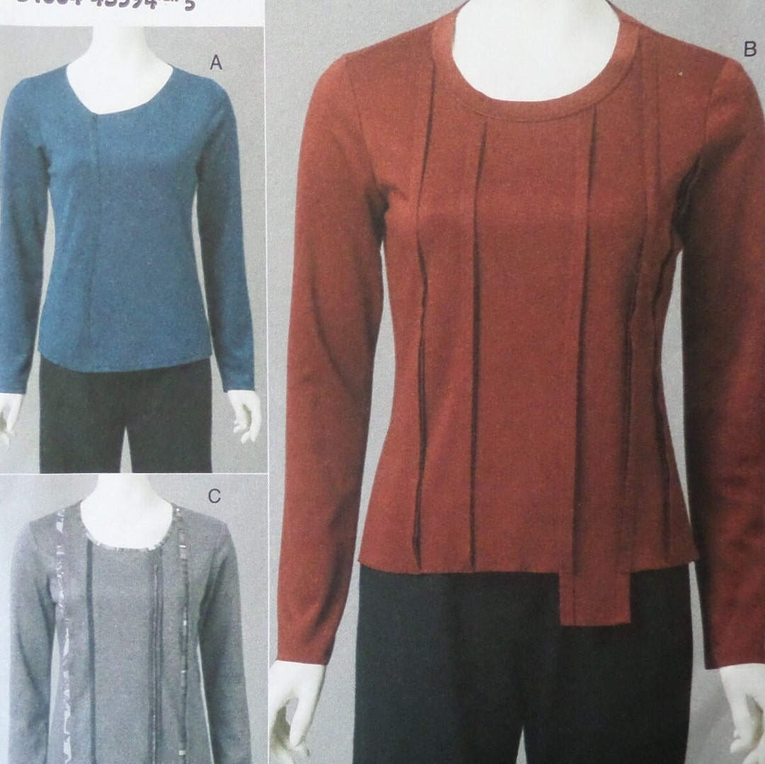 PULLOVER TOP Pattern Vogue 8671 Miss 16-22 Raw Edges Close Fitting Tops ...